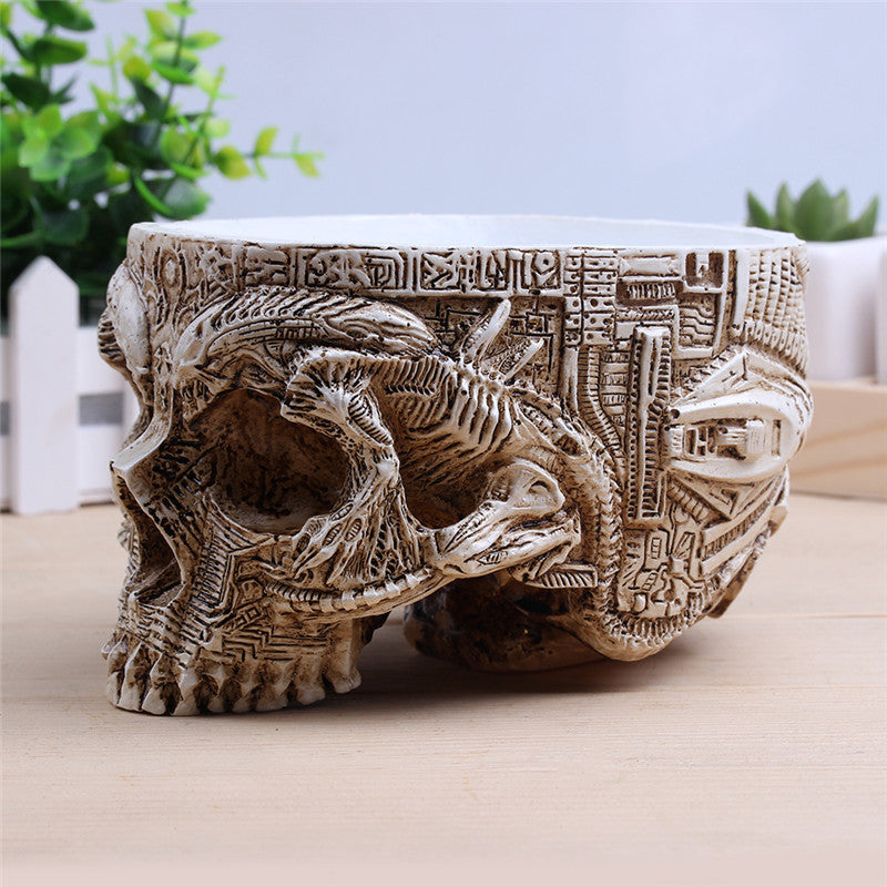 Antique Human Skull Planter – Skull Quest