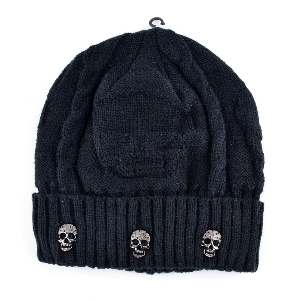 Skull Pattern Knitted Beanie – Skull Quest